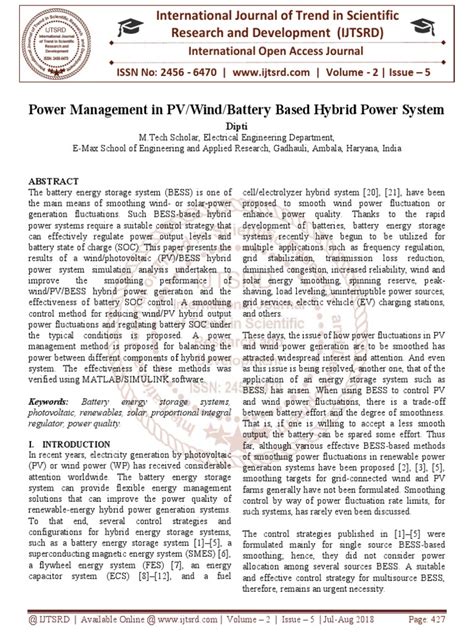 Power Management In Pv Wind Battery Base Pdf Photovoltaics Photovoltaic System