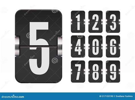 Numeric Flip Scoreboard Set For Black Countdown Timer Or Web Page Watch