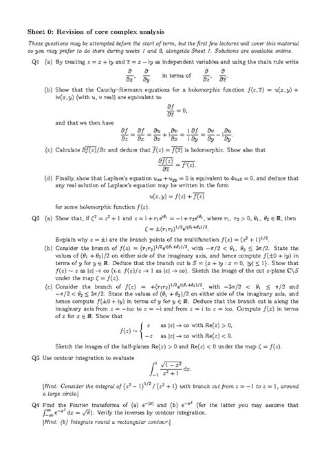 Topolgy And Geomtry Best Lecture Notes Sheet 0 Revision Of Core