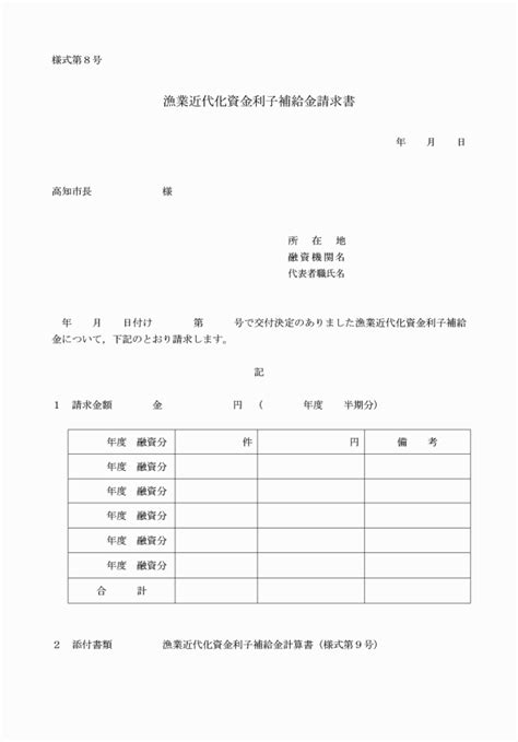 高知市漁業近代化資金利子補給規程