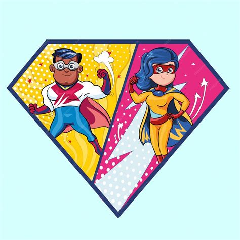 Premium Vector Cartoon Super Hero Comic Style Hand Drawn Illustration