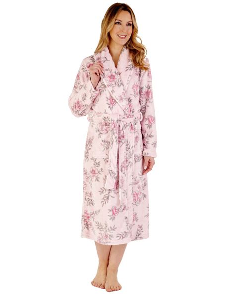 Slenderella Wrap Dressing Gown 46 Luxury Flannel Fleece Floral