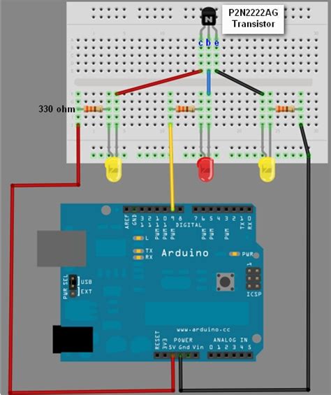 Arduino Basics NPN Transistor Sketch P2N2222AG Using PWM
