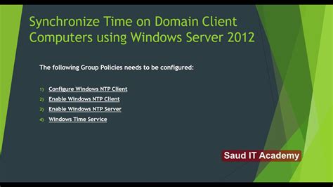 How To Synchronize Time On Domain Client Computers Using Windows Server 2012 Youtube