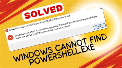 How To Fix Windows Cannot Find Powershellexe Youtube