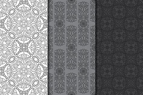 Premium Vector Ornamental Elegant Seamless Pattern Set