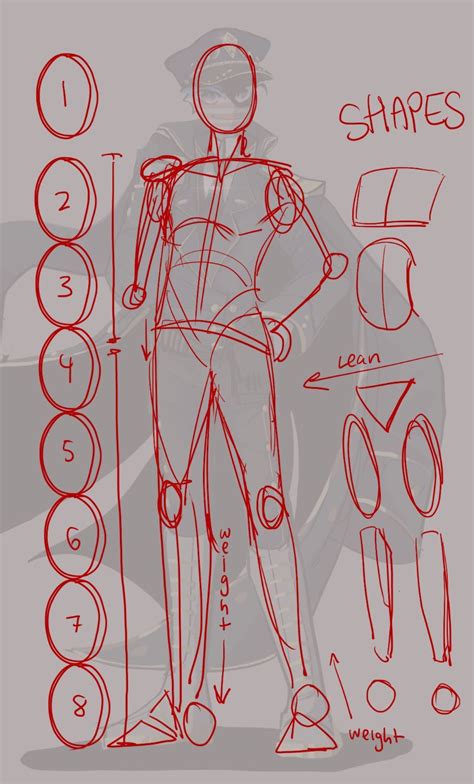 A Drawing Of A Man Standing In Front Of A Motorcycle With Different Shapes And Sizes