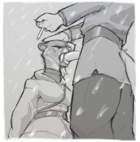 Rule 34 Anthro Black And White Breasts Cigarette Closed Eyes Clothed Clothed Sex Clothing Duo