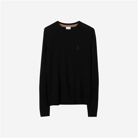 버버리 모노그램 모티프 캐시미어 스웨터 블랙 Burberry Kream