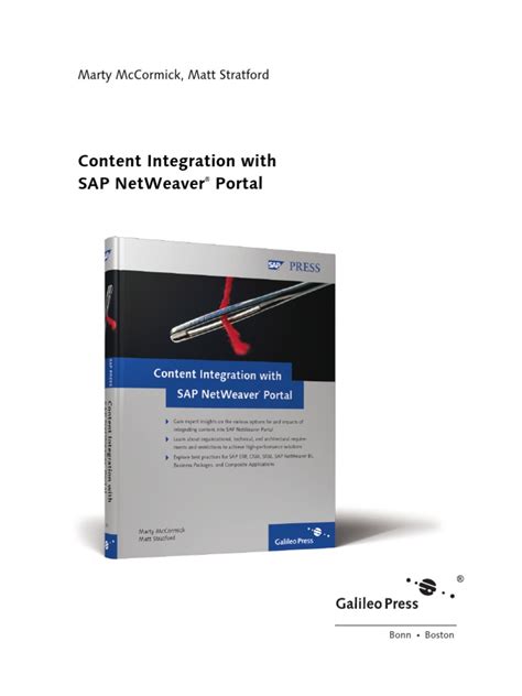 Sappress Content Integration Sap Netweaver Portal Pdf Sap Se Application Server