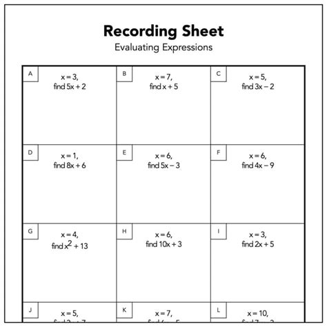Evaluating Expressions Domino Game Substitution By Hazel Learning