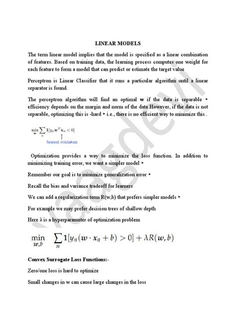 Linear Models Unit Ii Chapter Iii 1 Pdf Mathematical Optimization Statistical Classification