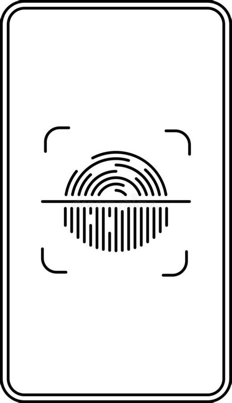 Biometric Identity Icon Fingerprint Biometric Identification Line Icon