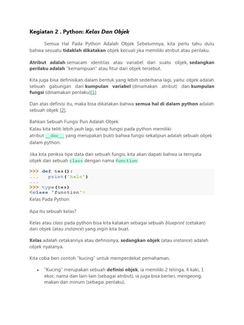 Class Dan Object Pdf