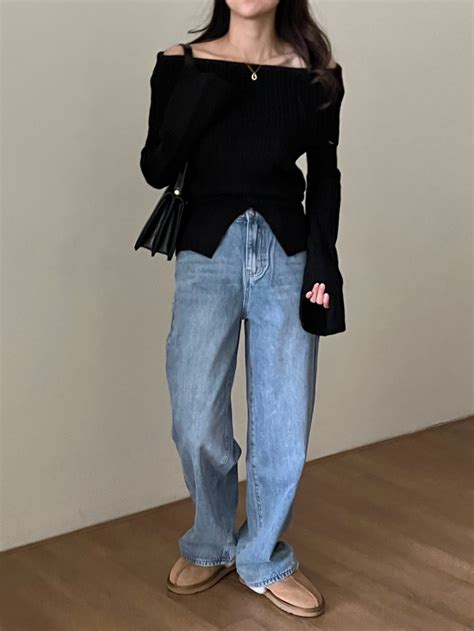 특가밑단트임 5컬러 오프더숄더 컬러 골지 여리여리 언발란스 니트