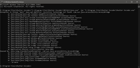 A Java Exception Has Occured Issue 61 Paulpacifico Shutter Encoder