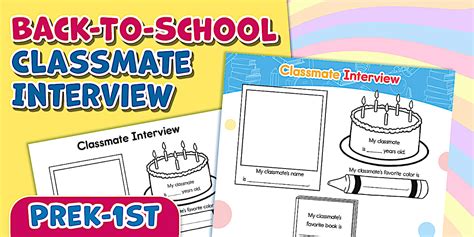 Back To School Classmate Interview Worksheet Teacher Made