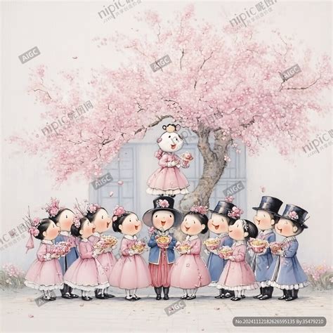 Ai创作图朝鲜族人物插画 手绘朝鲜族插画 朝鲜族男孩女孩 朝鲜族海报彩绘海报 朝鲜族水彩 手绘朝鲜族 朝鲜人物插画 少儿歌唱插画 朝鲜族画册