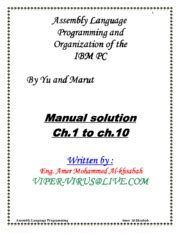 Assembly Language SOLUTION Assembly Language Programming And Organization Of The IBM PC By