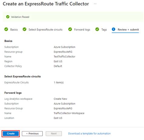 Configuración Del Recopilador De Tráfico Para Expressroute Azure