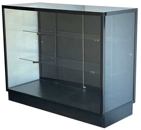Black Frame Aluminum Showcase Display Case Unassembled Store Fixture
