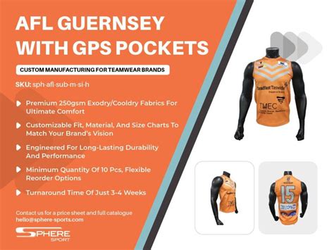 Mens Afl Guernsey With Gps Pockets Durable Teamwear