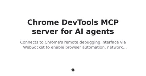 Chrome Devtools Mcp Server For Ai Agents