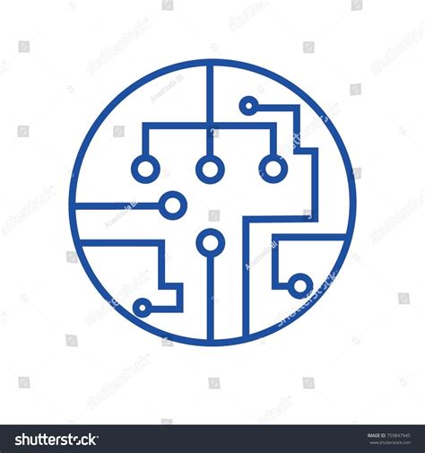 Circuit Board Icon Technology Symbol Signcomputer Stock Vector Royalty Free 759847945