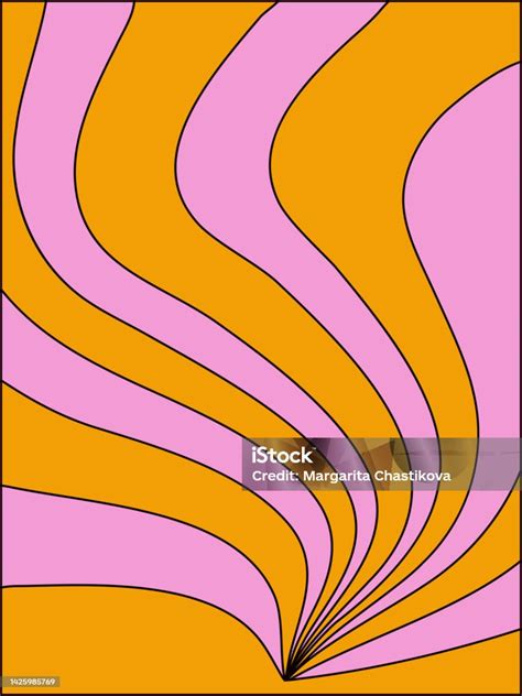 6070 년대의 복고풍 배경 추상적인 다채로운 배경 물결 모양의 패턴 그루비 사이키델릭 스타일 간단한 선형 스타일의 벡터