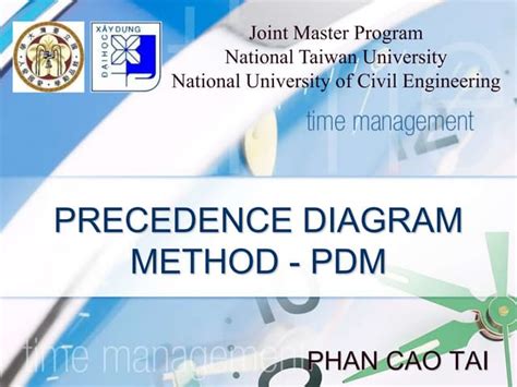 Pdm Precedence Diagram Method Pptx