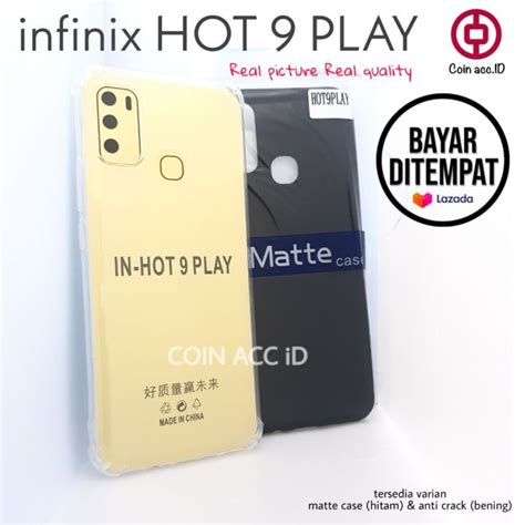 Softcase Casing Infinix Hot Play Silicon Jelly Anti Crack Putih Matte Case Hitam Polos