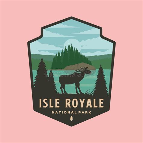 Isle Royale National Park Logo Vector Patch Illustration Design United