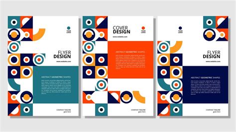 Premium Vector Abstract Flat Geometric Shapes Cover Design