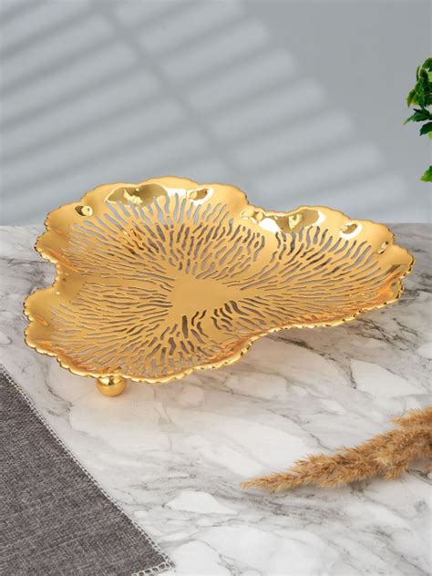 Фруктовница металлическая 24k Golden Color Plated конфетница ваза для фруктов и конфет 23 5х23