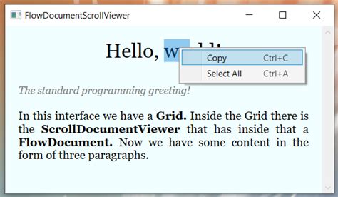 Wpf Flowdocumentscrollviewer Control