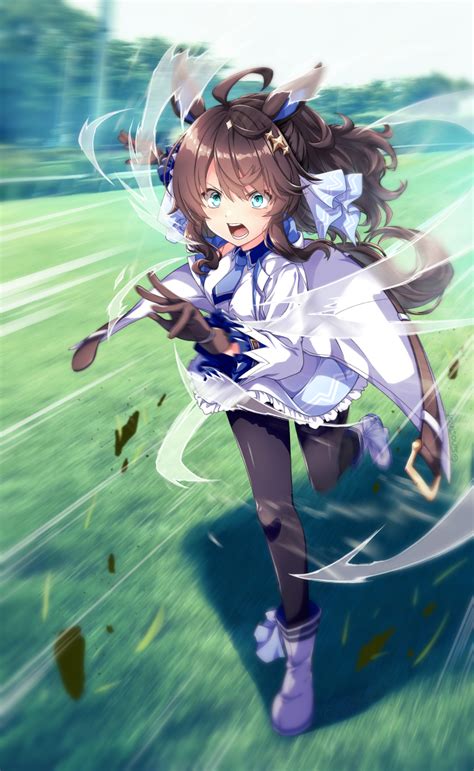 Shinohara Shinome Daring Tact Umamusume Umamusume Highres Ahoge Black Hair Blurry