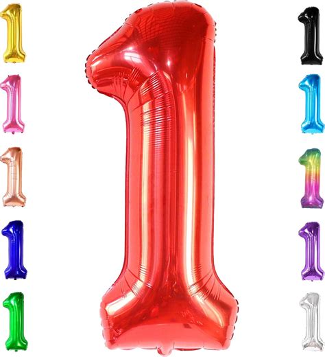 Katchon Giant Red One Balloon For First Birthday 40 Inch Berry