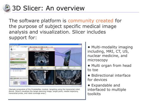 Ppt 3d Slicer A Free And Open Source Platform For Medical Image