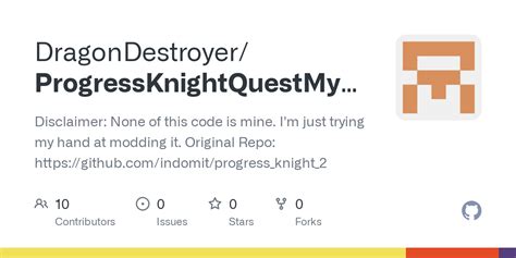 GitHub DragonDestroyer ProgressKnightQuestMythical Github Io Disclaimer None Of This Code Is