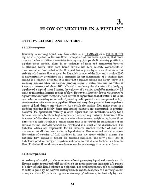 Flow Of Mixture In A Pipeline Pdf Laminar Flow Fluid Dynamics