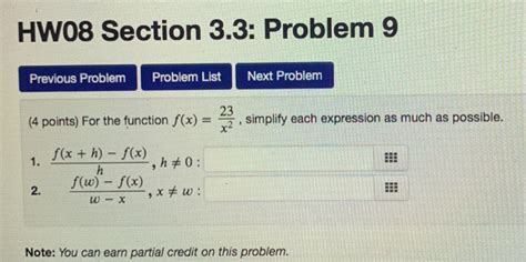 Solved HW08 Section 3 3 Problem 9 Previous Problem Problem Chegg Com