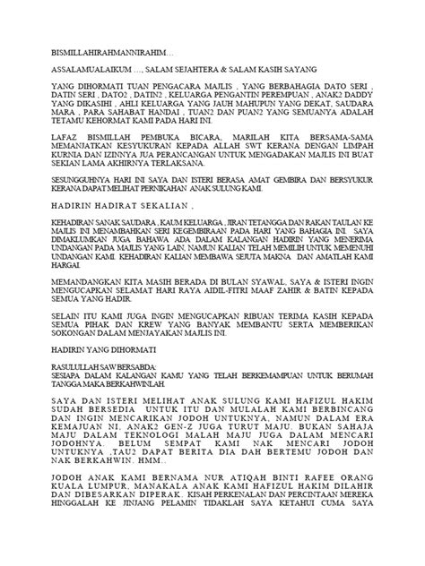 Ucapan Bapa Pengantin Pdf