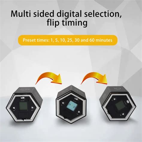 Led Display Hexagon Flip Timer Mutable Countup Timers For Kitchen Cooking Baking £11 75