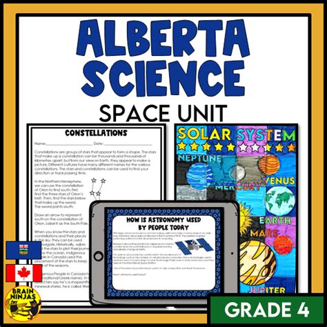 Alberta Science Space Unit Grade 4 Bundle Paper And Digital Brainninjas