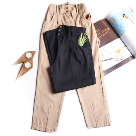 شلوار کتان مام فیت فروشگاه استایلوس