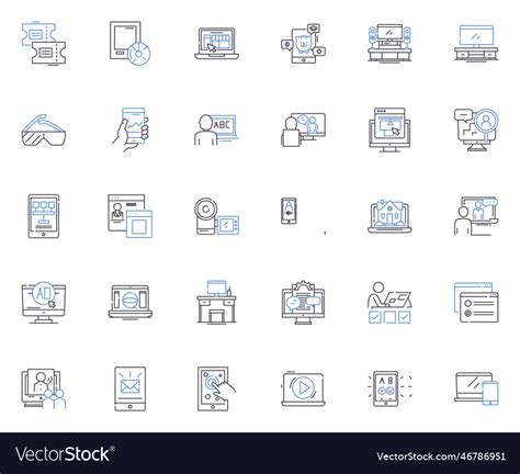 Visual Aids Line Icons Collection Charts Vector Image
