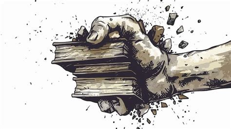 Hand Breaking Stack Mixed Media Handdrawn Vector Isometric Illustration Premium Ai Generated