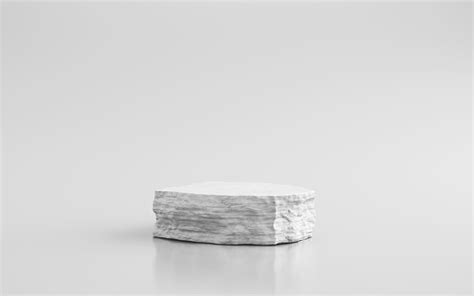 흰색 돌 거친 접시 개체는 회색 배경에 연단을 표시합니다 3d 렌더링 스톡 사진 받침대에 대한 스톡 사진 및 기타 이미지 받침대 연단 광물질 Istock
