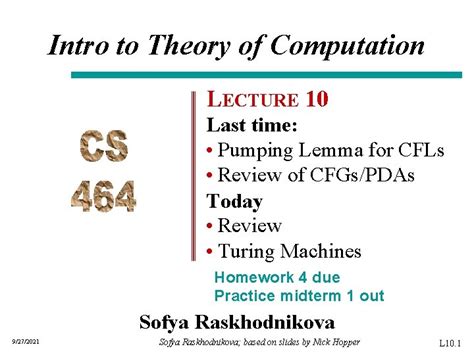 Intro To Theory Of Computation Lecture 10 Last