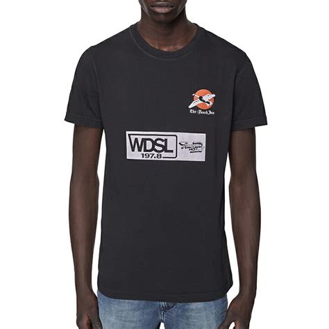 【楽天市場】 Diesel ディーゼル メンズ プリント クルーネック スリムフィット 半袖tシャツ カットソー【t Diegor C11】【サイズs】【ブラック】die M T F4 4jk